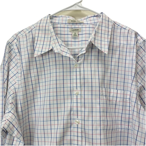 L.L. Bean | Tops | Ll Bean Windowpane Wrinkle Free Pinpoint Oxford ...